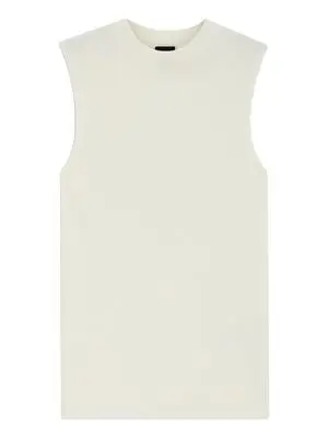 BOSS Ribbed Mock Neck Top - White