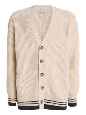 Ami Wool Ribbed Cardigan - White