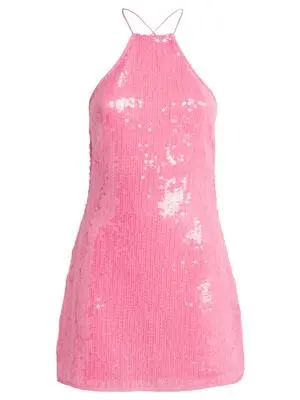 Oseree Sequin Mini Dress - Pink