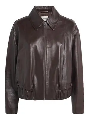 Claudie Pierlot Leather Zip-up Jacket - Brown