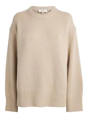 FRAME Cashmere Crew-neck Sweater - Beige