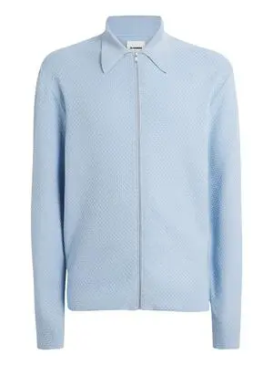 JIL SANDER Cotton Zip-up Sweatshirt - Blue