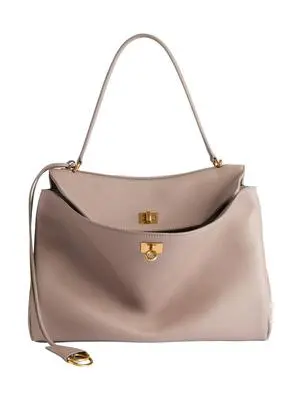 Balenciaga Medium Leather Rodeo Top-handle Bag - Beige