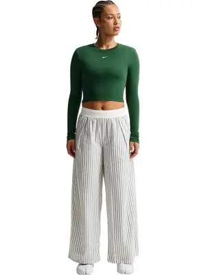 Nike Sportswear Chill Poplin Loose Mid-rise Woven Striped Pants - Green