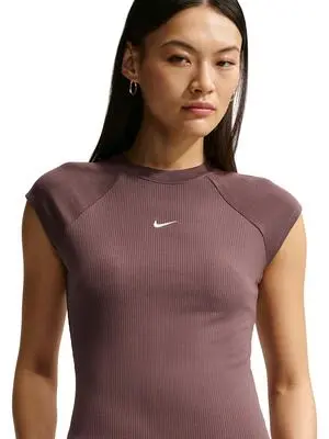Nike Sportswear Chill Knit Ribbed Top - Purple