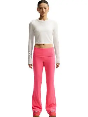 Nike Chill Knit Mid-rise Ribbed Pants - Pink