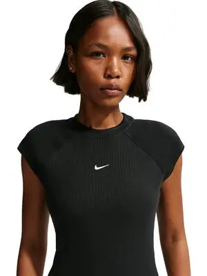 Nike Chill Knit Ribbed Top - Black