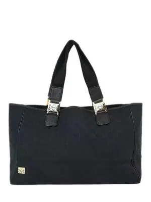Gucci 1990-2000s Gg Canvas Tote Bag - Black