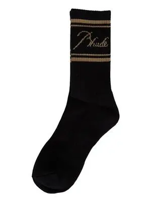 Rhude Script Logo Socks - Black