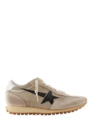 GOLDEN GOOSE Running Marathon Suede And Leather-trimmed Mesh Sneakers - Neutrals