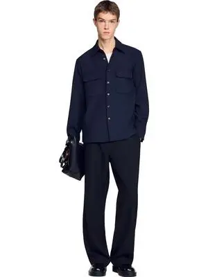 Sandro Patch Pocket Shirt - Navy Blue
