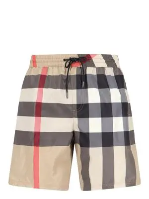 Burberry Check Swimsuit - Beige