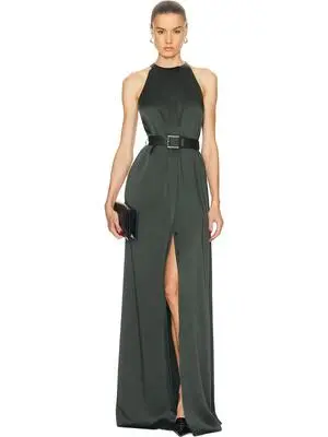 TOM FORD Long Halterneck Dress - Dark Pine