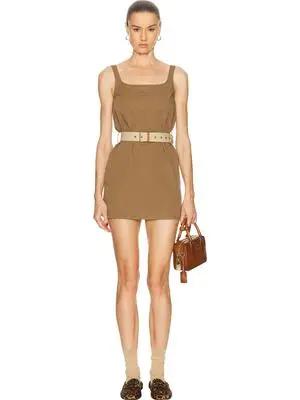 Miu Miu Belted Mini Dress - Kaki