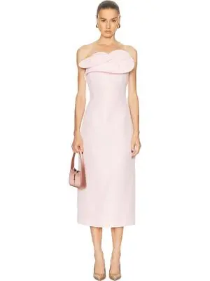 Magda Butrym Sculptural Strapless Midi Dress - Pink