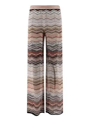 Missoni Viscose Trousers With Chevron Pattern - Multicolor