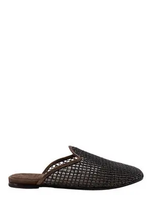 Brunello Cucinelli Mesh And Suede Sandals With Monili Detailing - Brown