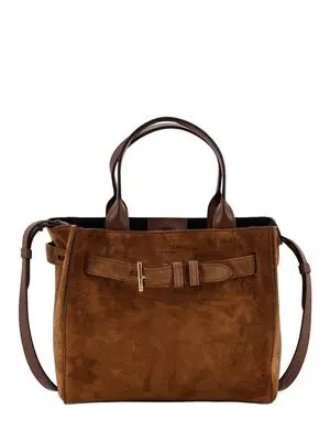 TOM FORD Audrey Suede Handbag - Brown