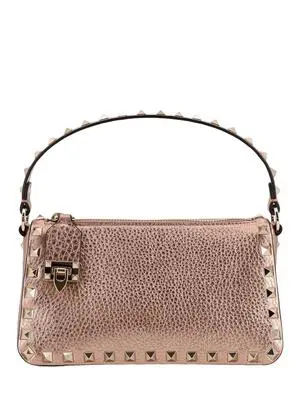 Valentino Garavani Rockstud Laminated Leather Crossbody Bag - Pink