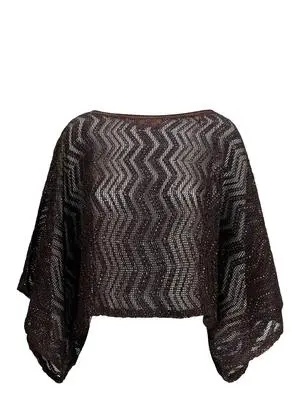 Missoni Viscose Top With Chevron Pattern - Brown