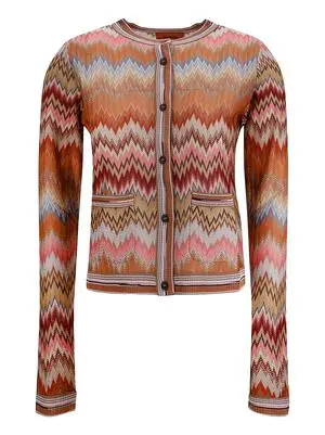 Missoni Viscose Cardigan With Chevron Pattern - Multicolor