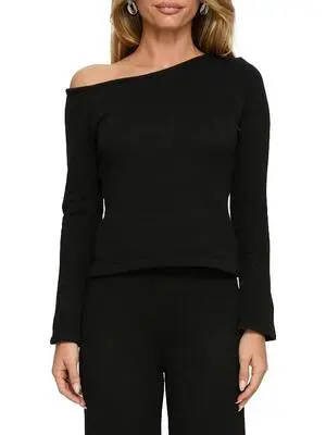 Princess Polly Off-the-shoulder Sweater - Black