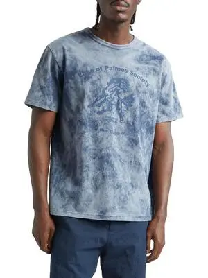 PALMES Lake Print Cotton T-shirt - Navy