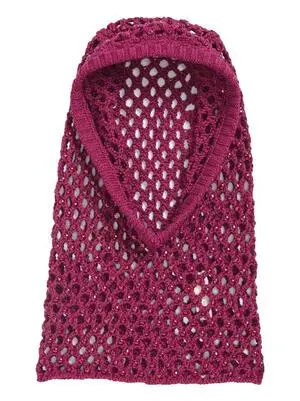DIOTIMA Molynes Beaded Cotton-blend Mesh Hood - Orchid