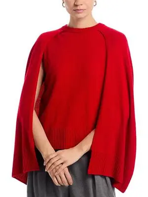 TOTEME Crewneck Cashmere Cape Knit Sweater - Poppy