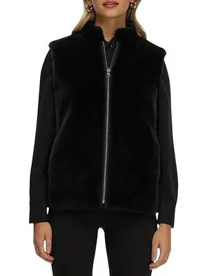 Gorski Reversible Shearling Vest With Wool And Cashmere Quilted Back - Black