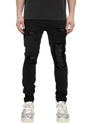 PURPLE BRAND Skinny Repair Denim - Black