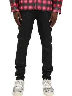 PURPLE BRAND Coated Indigo Skinny Jeans - Black