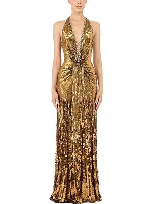 Jenny Packham Lisette Sequin-embellished Maxi Dress - Bronze