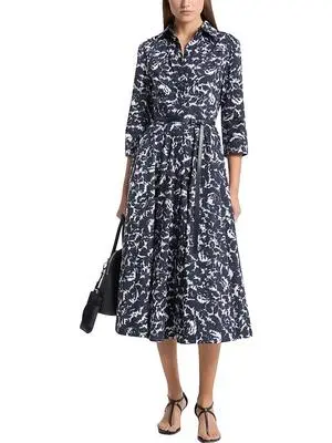 Michael Kors Belted Poplin Shirt Dress - Midnight/optic White