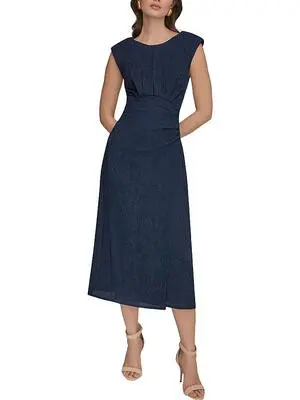 Donna Karan New York Crinkle Woven Midi Dress - Nightfall