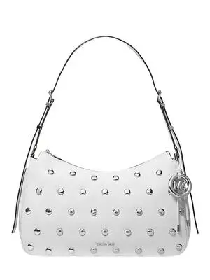 Michael Kors Studded Leather Crossbody - Optic White