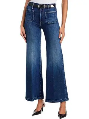 MOTHER The Hustler Roller Patch Pocket Wide Leg Jeans - One Last Shot