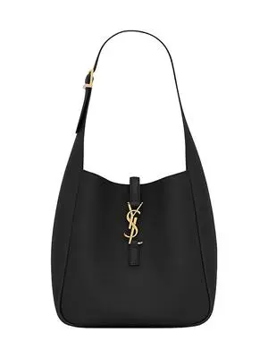Saint Laurent Saint Laurent Le 5 A 7 Supple Shoulder Hobo Bag In Grained Leather Black