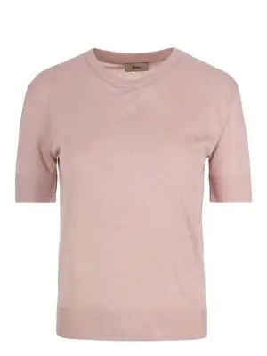 Herno Ribbed-trim T-shirt - Pink