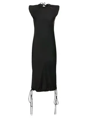Attico Draping-straps Midi Dress - Black