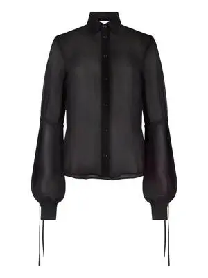 Nina Ricci See-through Bow Shirt - Black
