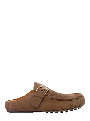 TOD'S Buckle-detail Gommini Suede Mules - Brown