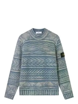 Stone Island Patterned Knit Sweater - Blue