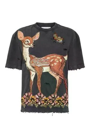 Philipp Plein Deer-print Embellished T-shirt - Black