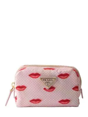 Prada Logo-detail Makeup Bag - Pink