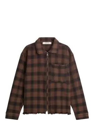 ABOUT:BLANK Plaid Zipped Overshirt - Brown