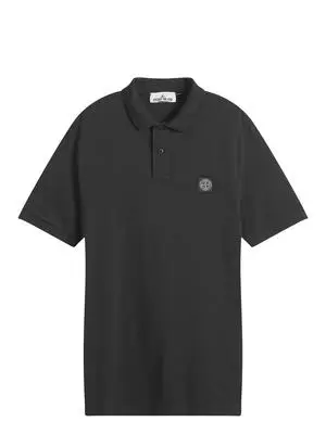 Stone Island Patch Logo Polo - Black