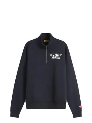 HUMAN MADE Half-zip Fleece Sweatshirt - Navy