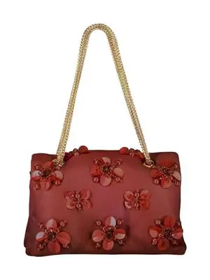 Giambattista Valli Flower-embellished Shoulder Bag - Red