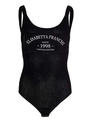 Elisabetta Franchi Logo-print Bodysuit - Black